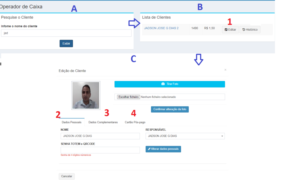 Editar Dados do Cliente - Lanche Card